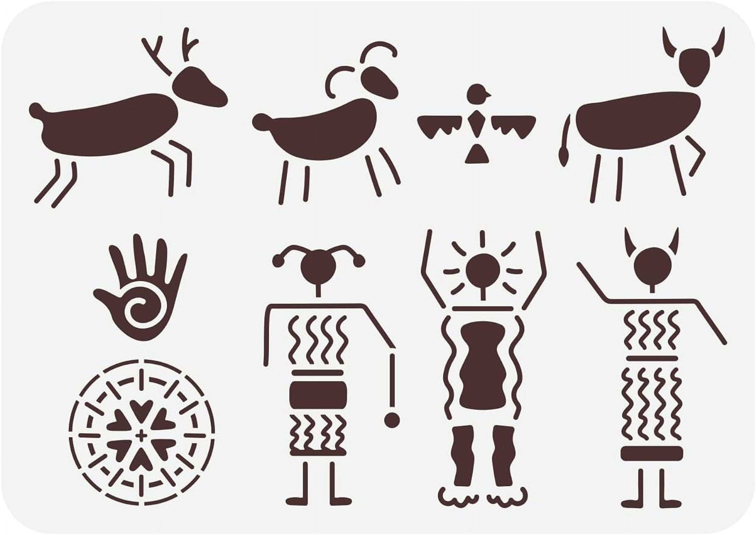 1Pc Petroglyphs Stencils for Painting Rockwork Border Painting Stencil ...