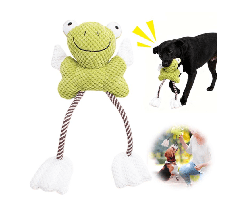 1Pc Plush & Rope Dog Toy with Crinkle & Squeaker – Durable Chew ...