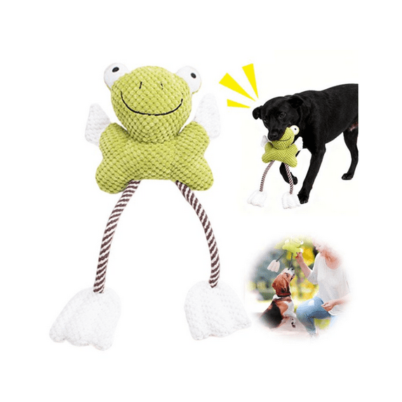 1Pc Plush & Rope Dog Toy with Crinkle & Squeaker – Durable Chew ...