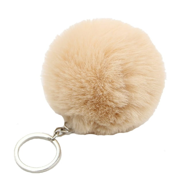 1Pc Pom Poms Keychains Fluffy Pompoms Faux Fur Puff Ball Keyrings for Girls Women Bag Pendant ...
