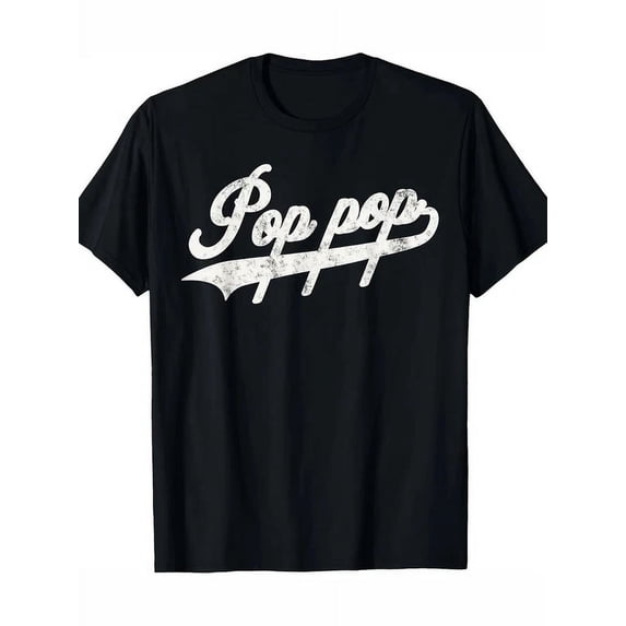 1Pc Pop Pop Retro Style T-Shirt For Men, 100% Cotton Crew Neck, Short ...