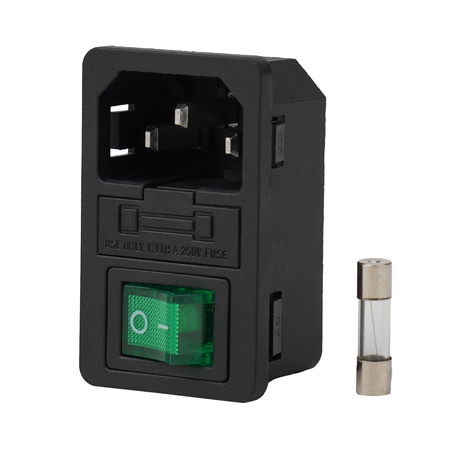 1Pc Power Socket with Switch Fuse 10A 125V Ac 3-Pin Iec320 C14 Power ...