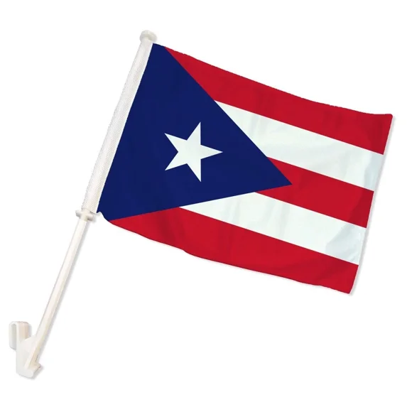 1Pc Puerto Rico 12X15In Double-Sided Car Flag Puerto Rican Car Window ...