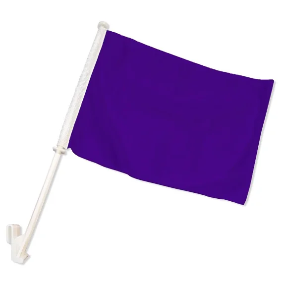 1Pc Purple 12X15In Double-Sided Car Flag Solid Color Car Window Display ...