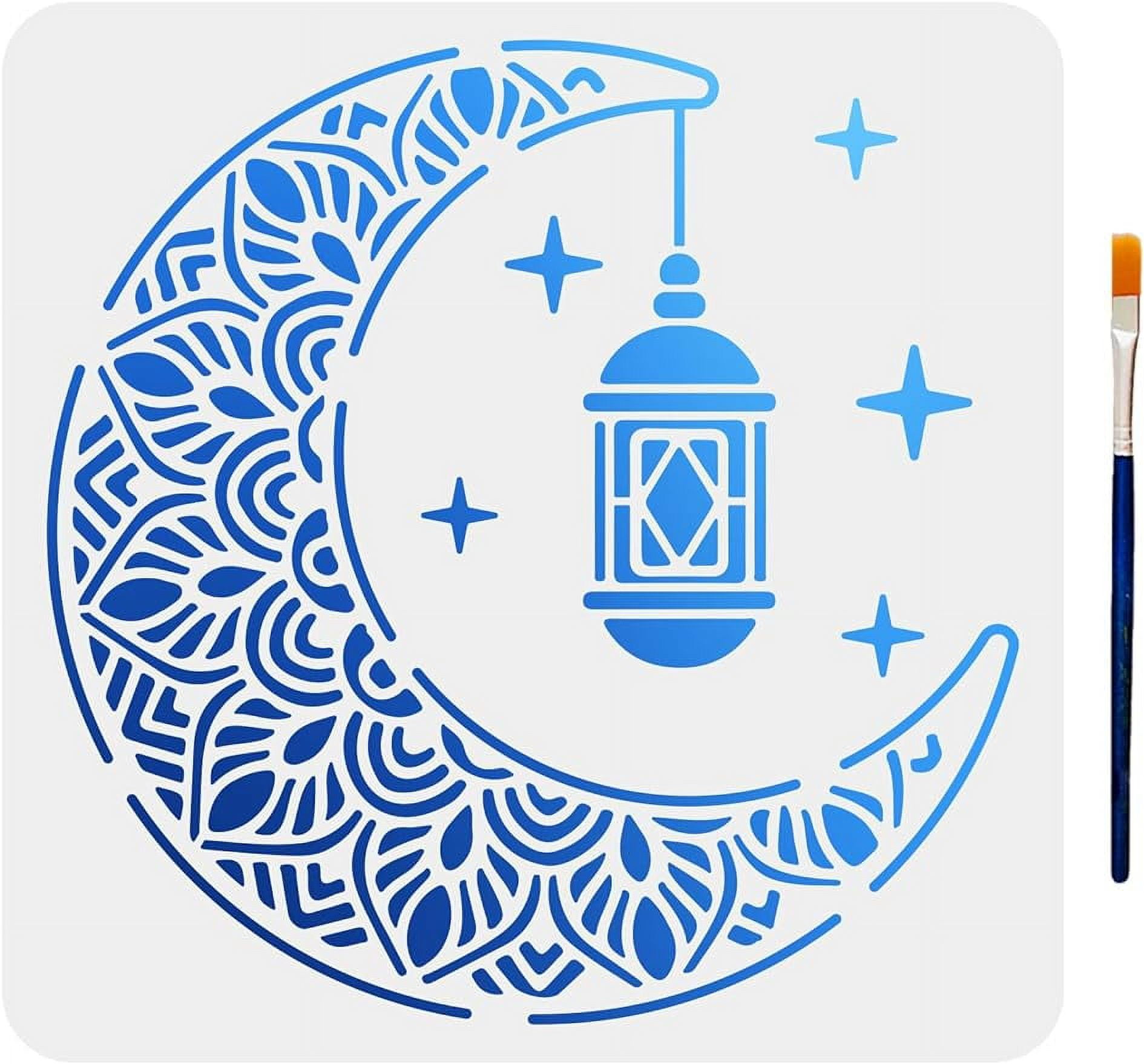 1Pc Ramadan Lantern Stencil Eid al-Fitr Drawing Stencil Ramadan Eid ...