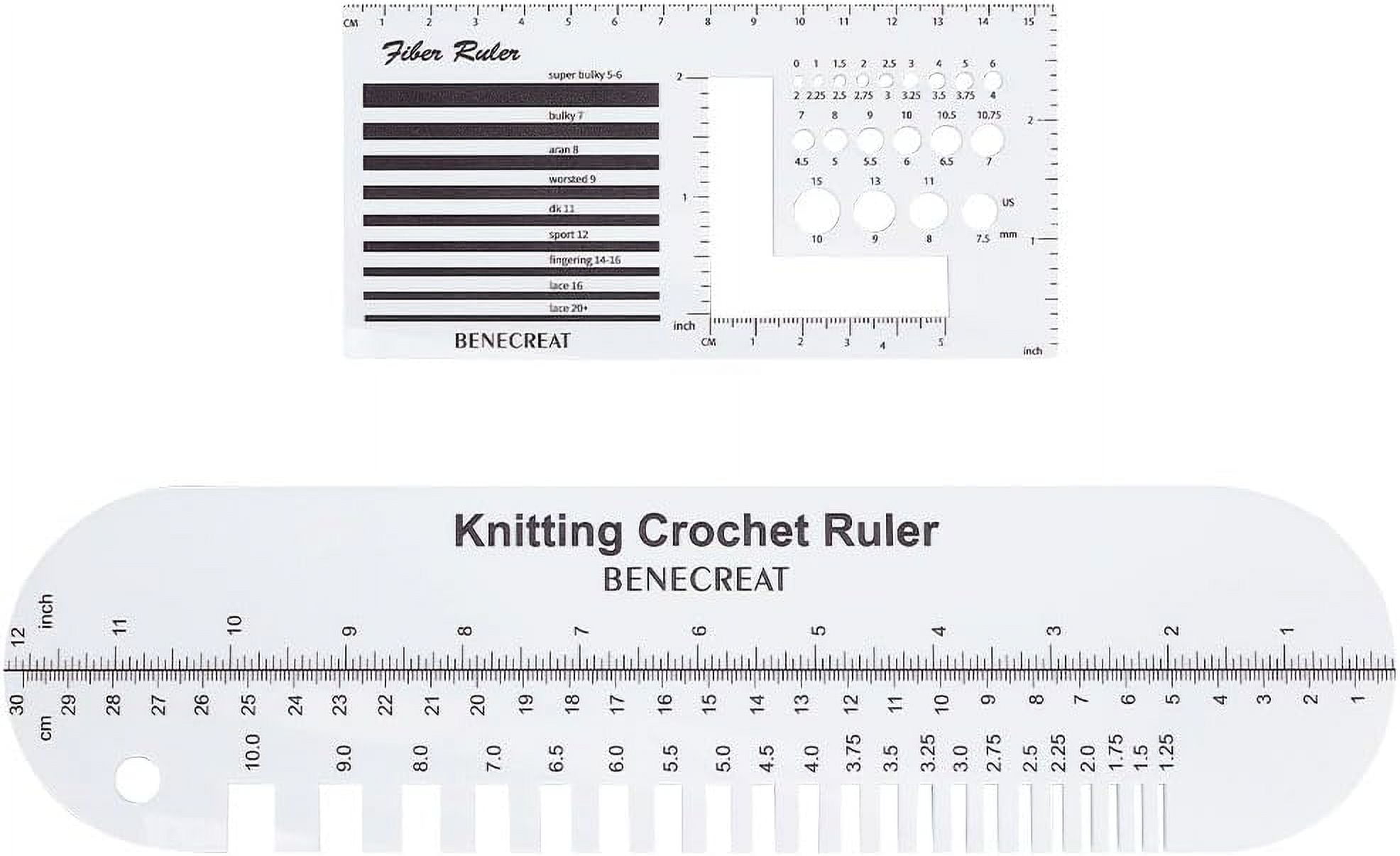 1Pc Rectangle Acrylic Knitting Needle Gauge & Yarn Wrap Guide Board 1Pc ...