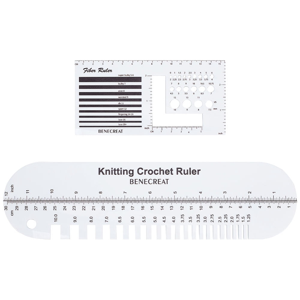 1Pc Rectangle Acrylic Knitting Needle Gauge & Yarn Wrap Guide Board 1Pc ...