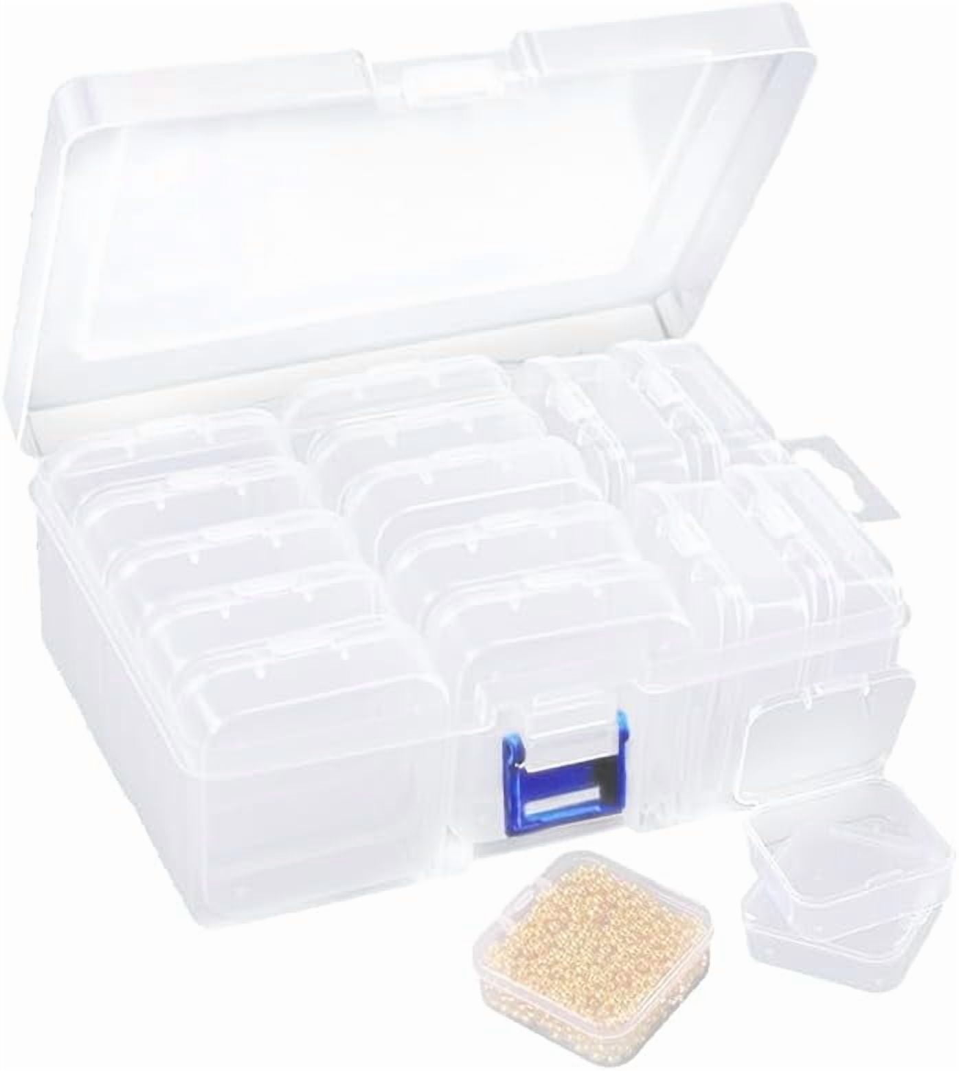 1Pc Rectangle Clear Plastic Craft Organizer Case Sets Transparent 14 ...