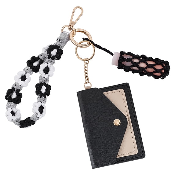 1Pc Rectangle Imitation Leather Card Holder Coin Wallets with 1Pc ...