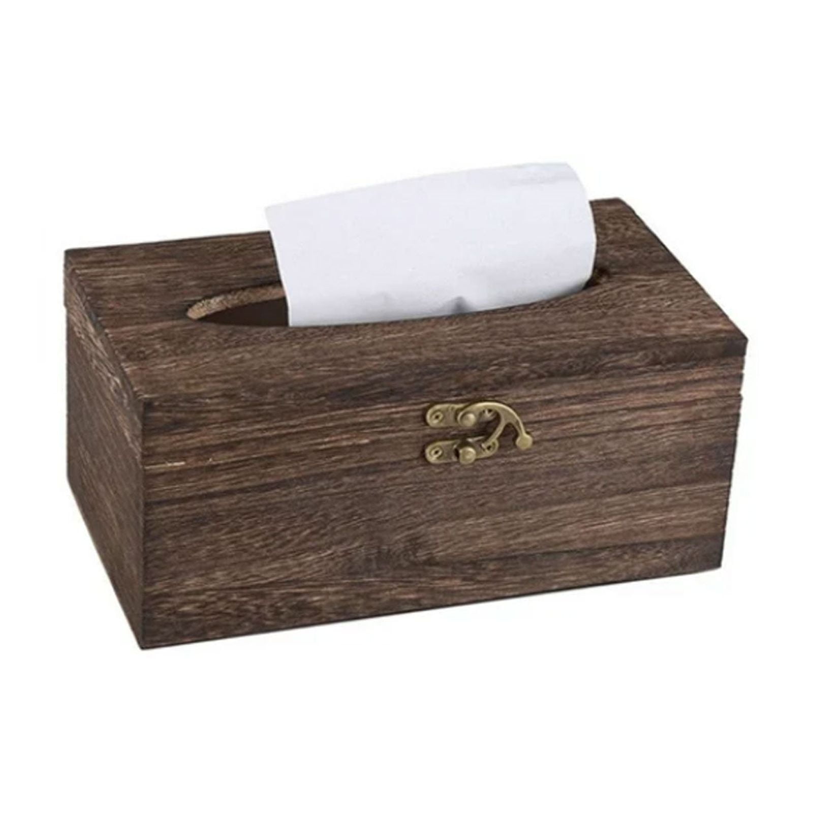 1Pc Rectangular Wood Tissue Box,Tissue Box Retro Wooden Tissue Holder ...