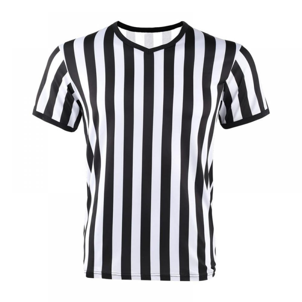 Greyghost 1Pc Referee Uniform V-neck T-shirt Black and White Striped ...