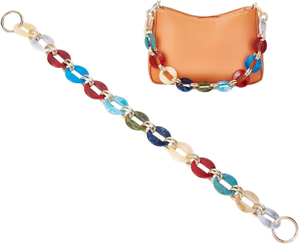 1Pc Resin & Aluminum Chain Bag Straps with 2Pcs Alloy Spring Gate Rings ...