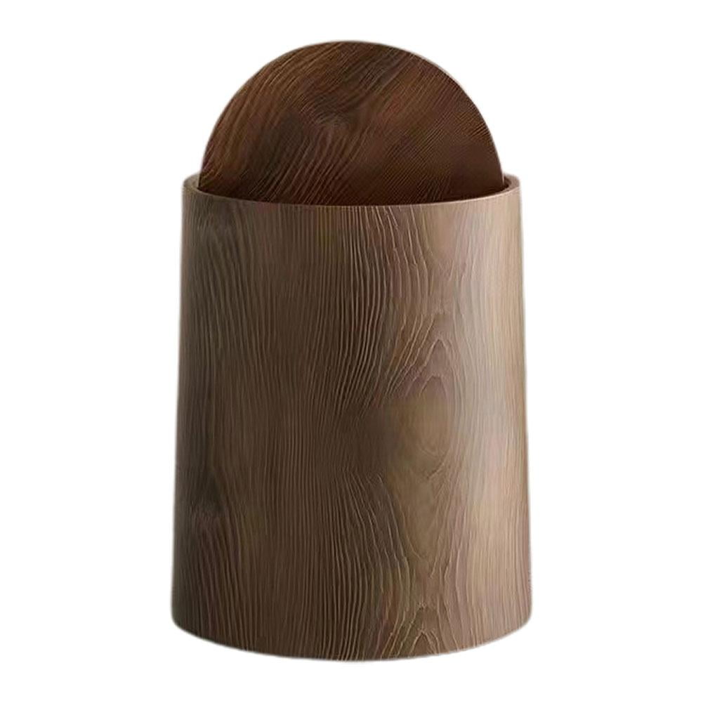 1Pc Retro Wood Grain Trash Can Wooden Garbage Bin Wood Wastebasket New ...