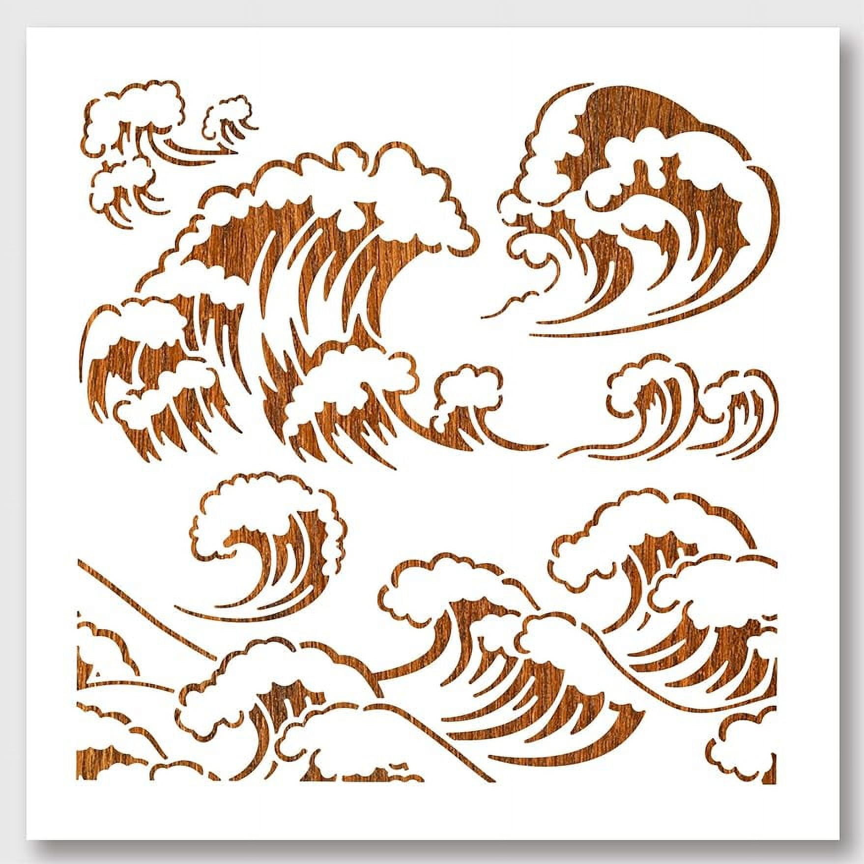 1Pc Reusable Waves Drawing Stencils Ocean Sea Wave Templates DIY Art ...