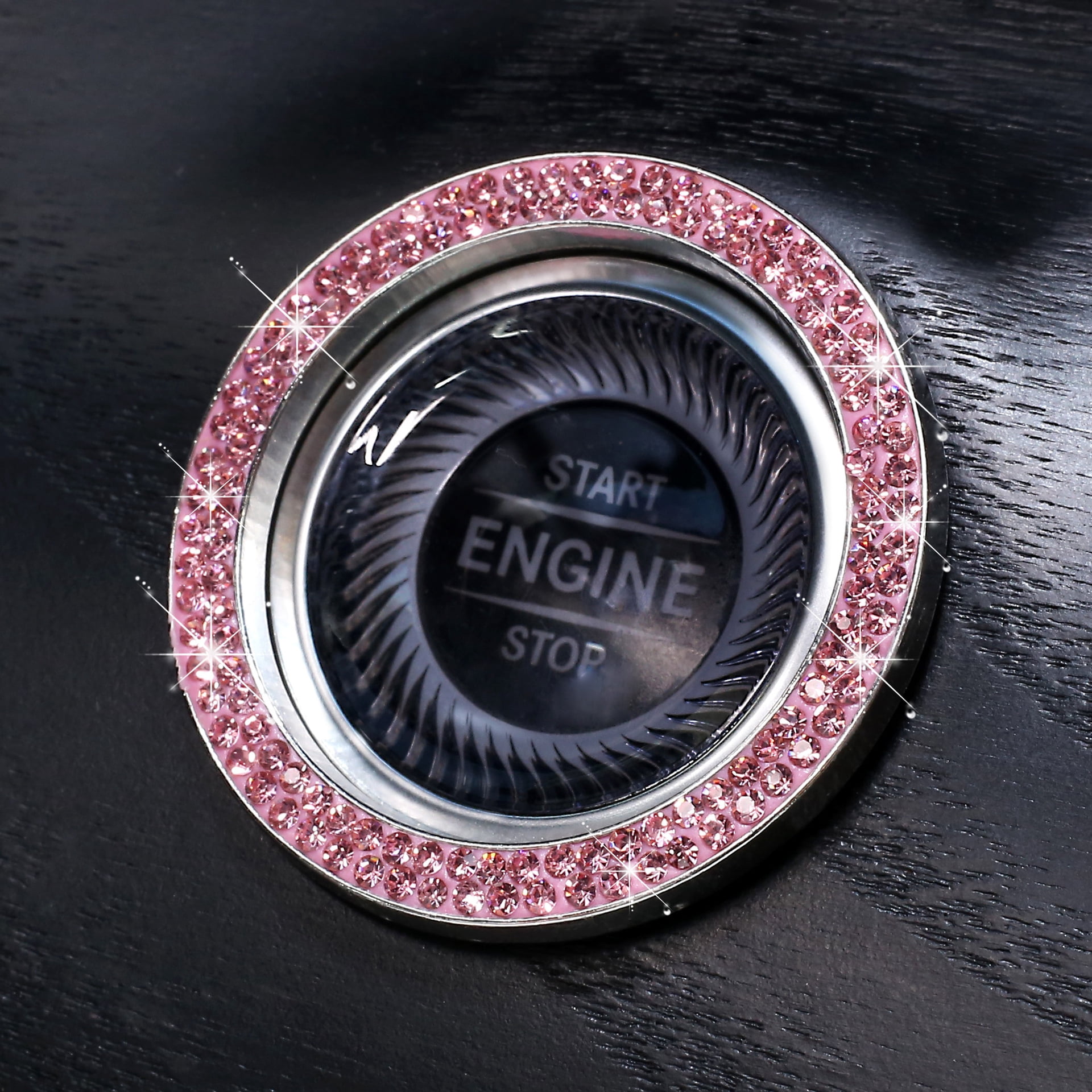 1Pc Rhinestone Ring Car Start Engine Button Decoration Ring Car Double ...