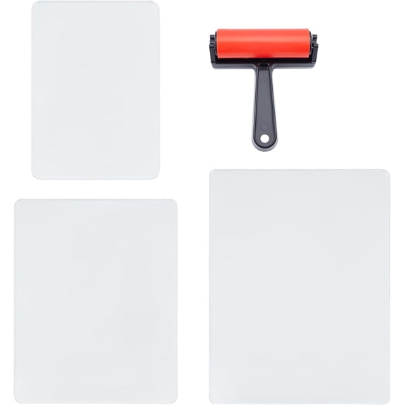 1Pc Rubber Roller Printmaking Brayer and 3 Sizes Acrylic Printing ...