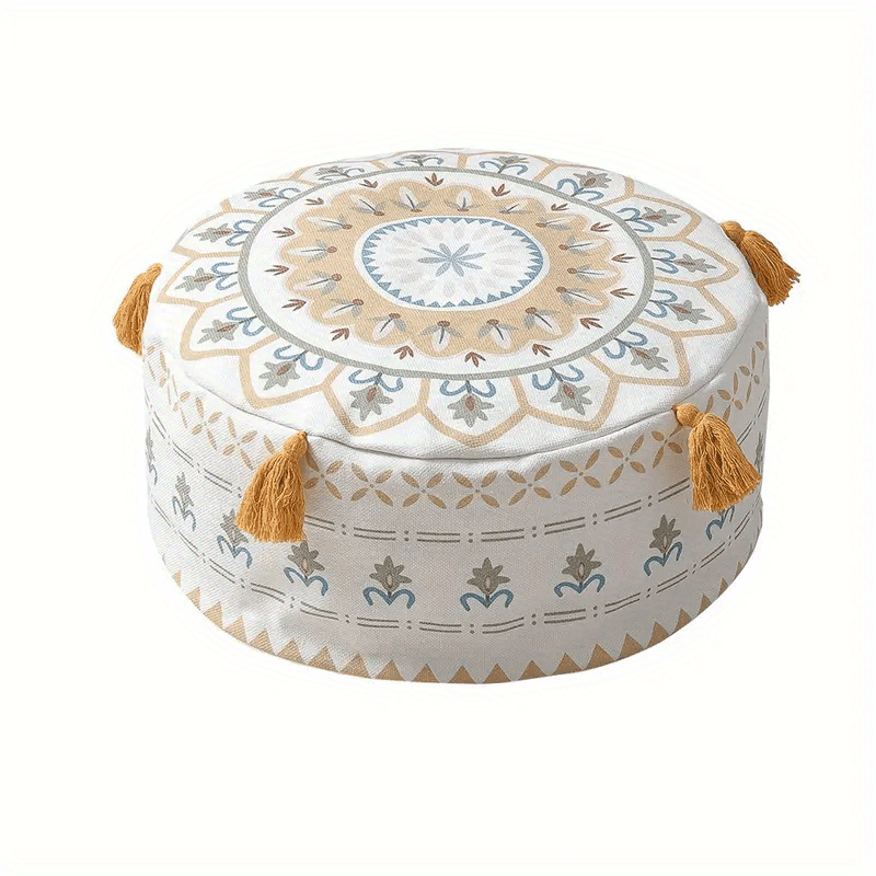 1Pc Scandinavian Modern Round Pouf, Thickened Floor Cushion, Washable ...