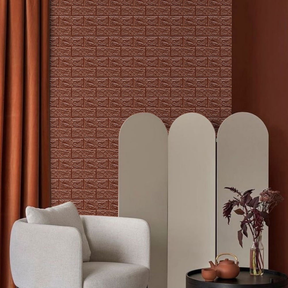 1Pc Self-adhesive 3D Tile Brick Wall Sticker, PE Foam Waterproof Wall Panels, Peel and Stick ...