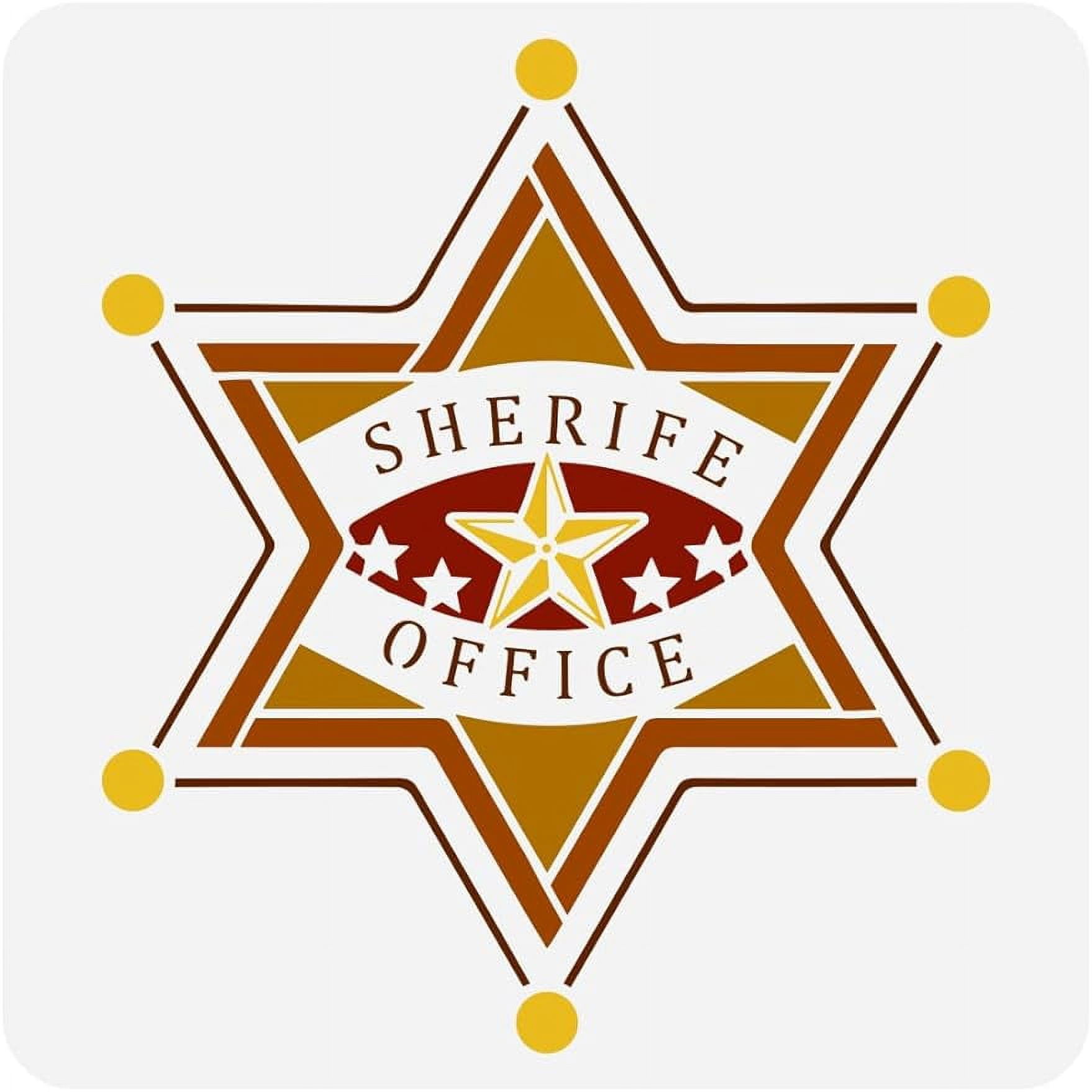 1Pc Sheriff Stars Painting Stencil Sheriff Badge Stencil Template ...