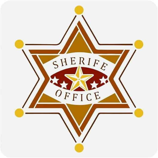 1Pc Sheriff Stars Painting Stencil Sheriff Badge Stencil Template ...