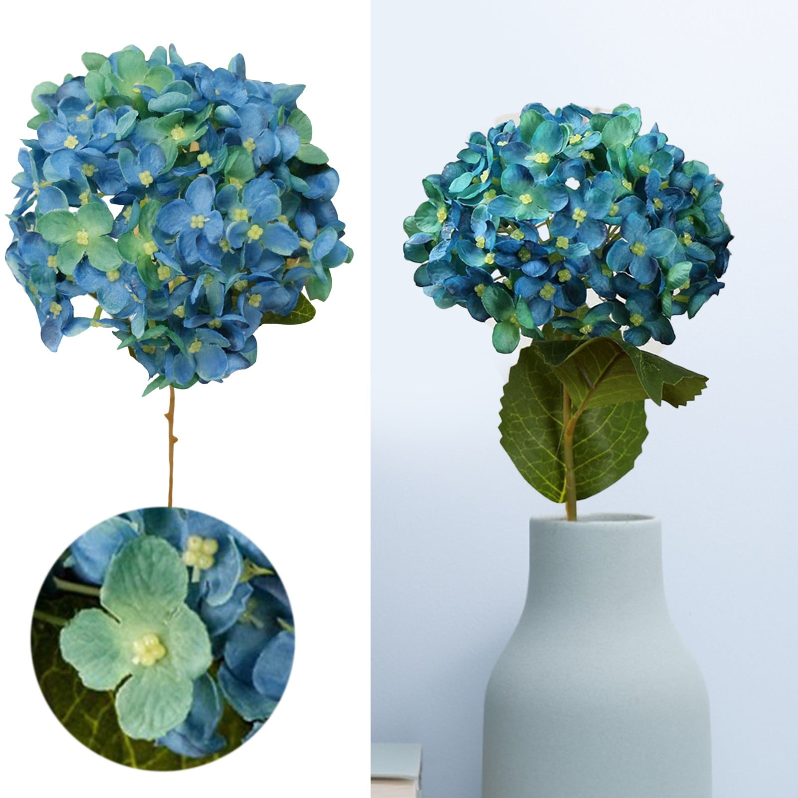 1Pc Simulation Flower Hydrangea Artificial Flowers 1Pc Dark Blue ...