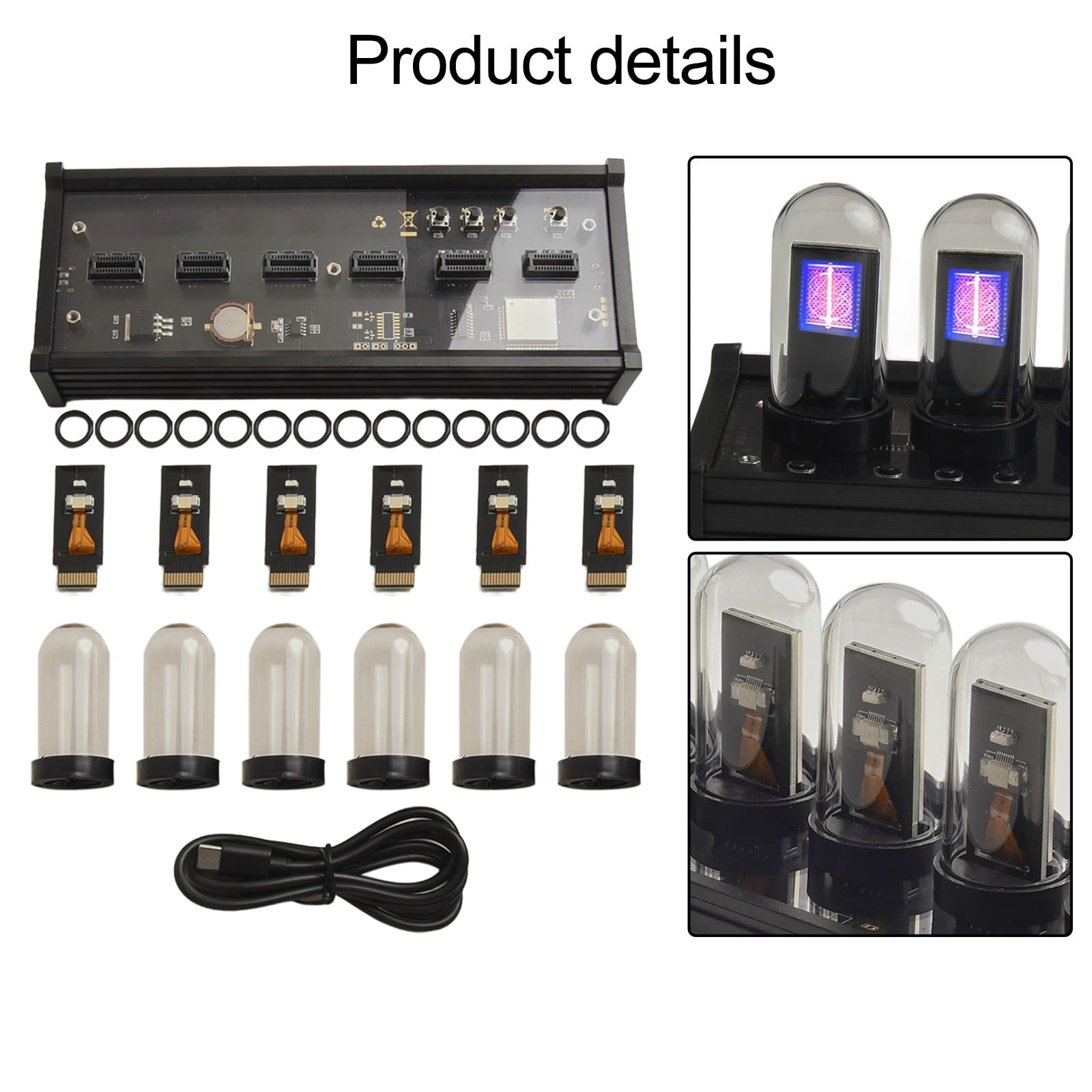 1Pc Small Digital Nixie Tube Clock Kit With Mood Lighting For Vintage ...