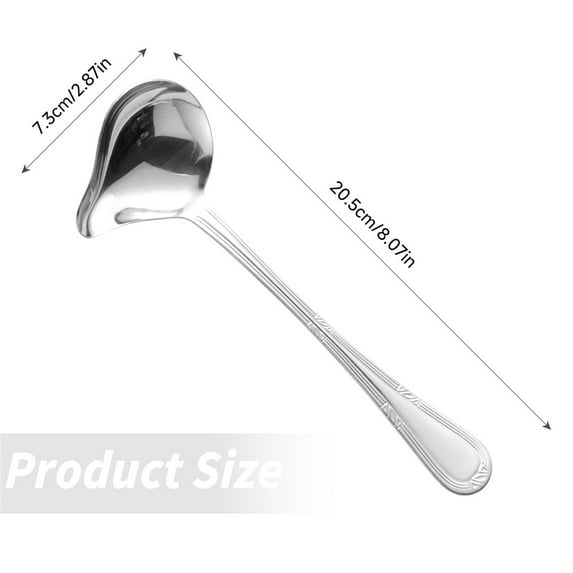 1Pc Small Stainless Steel Saucier Drizzle Spoon, Mini Gravy Soup Spoon ...