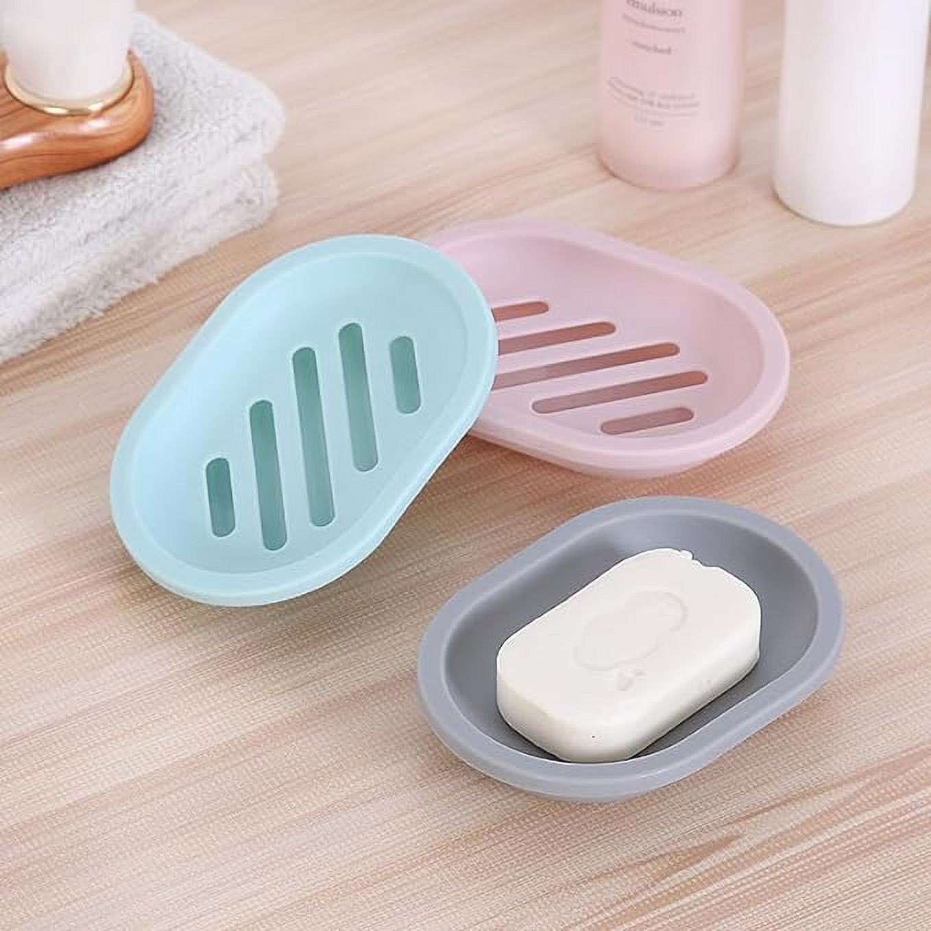 1Pc Soap Holder, PP Plastic Soap Dish with Drain to Easy Cleaning Soap ...