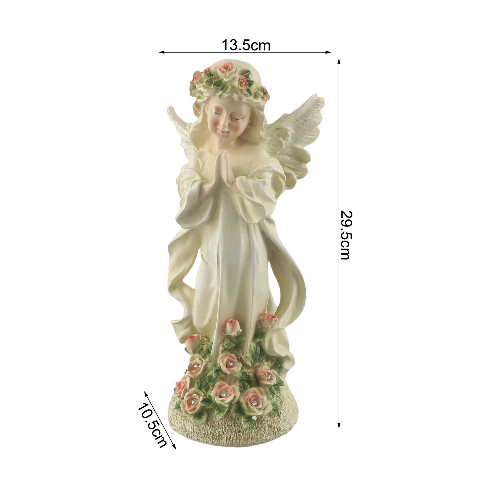 1Pc Solar Powered Angel Garden Statue Solar Angel Sculpture Light For ...