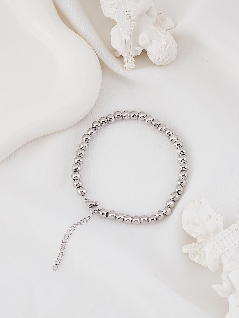 1Pc Stainless Steel Ball Beads Bracelets for Women Stainless Steel ...