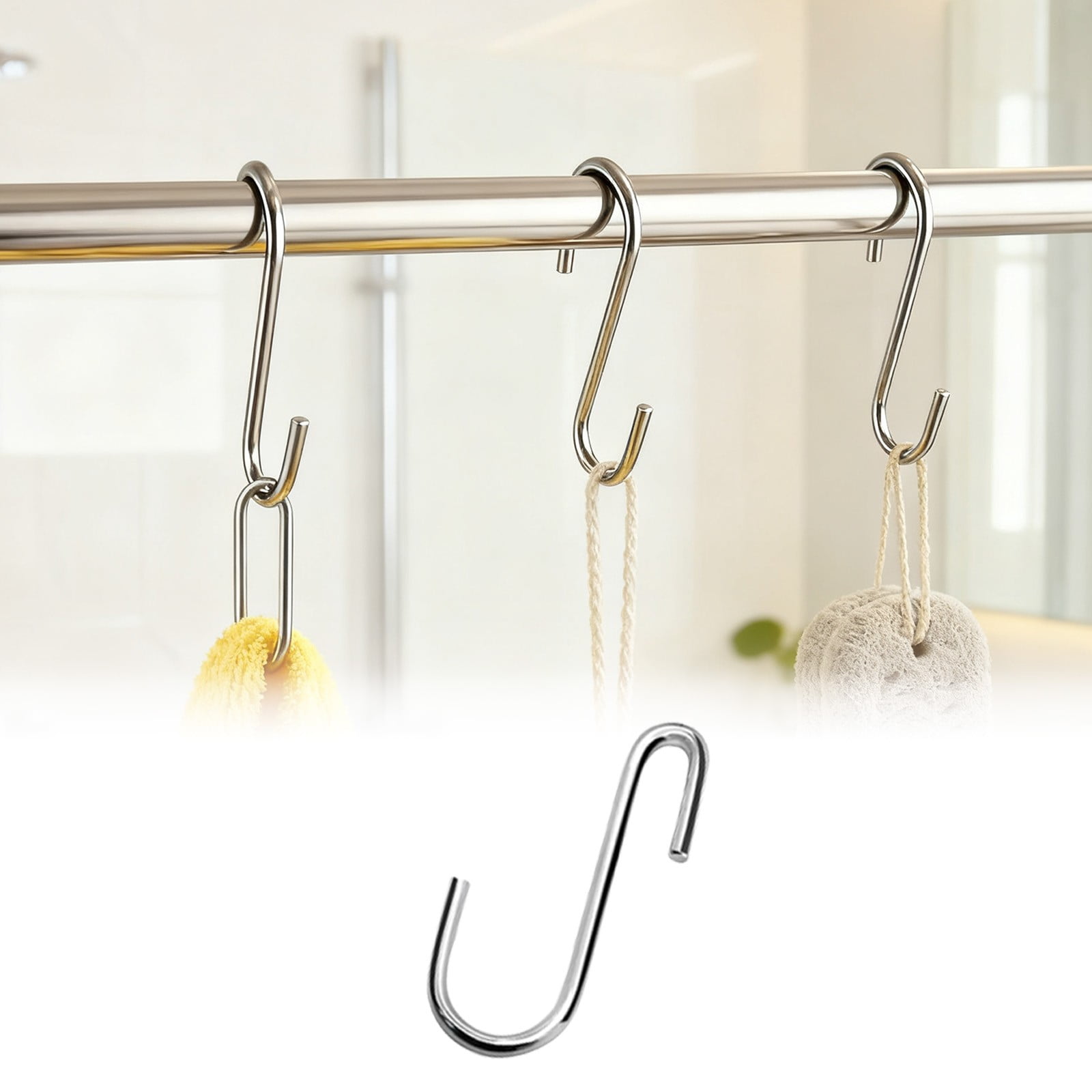 1Pc Stainless Steel S-Shaped Hook,S Hooks Pan Pot Holder Rack Hooks ...
