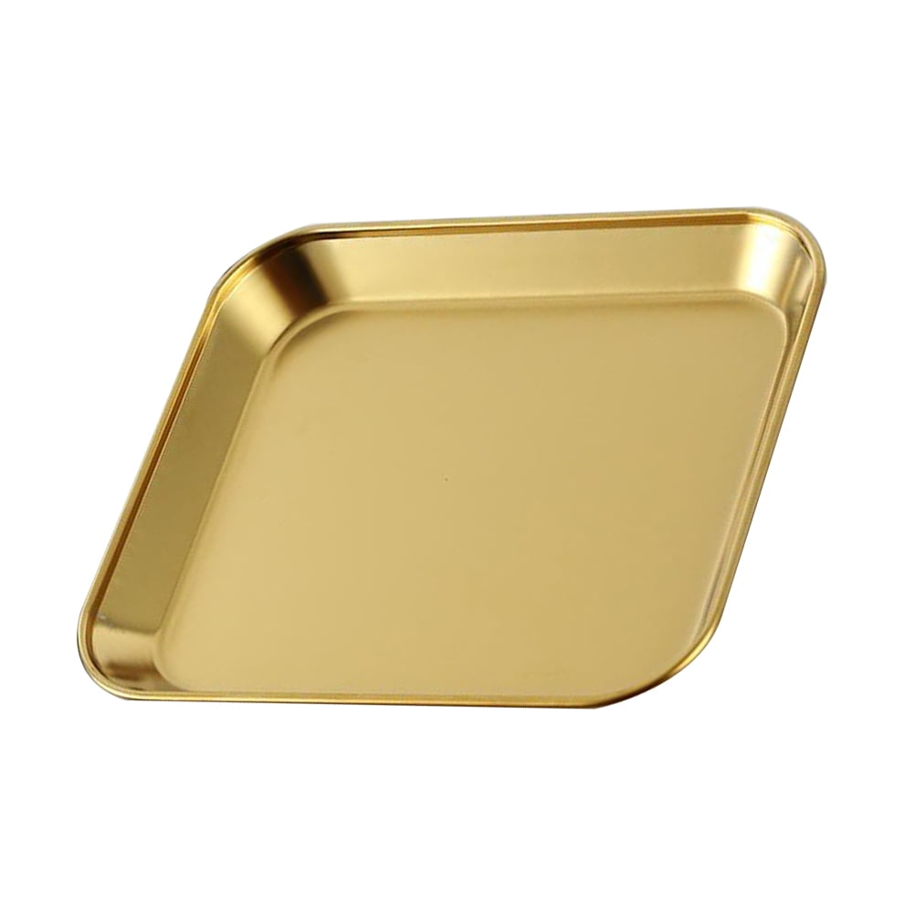 1Pc Stainless Steel Square Shape Storage Plate Dessert Plate Steak Tray ...