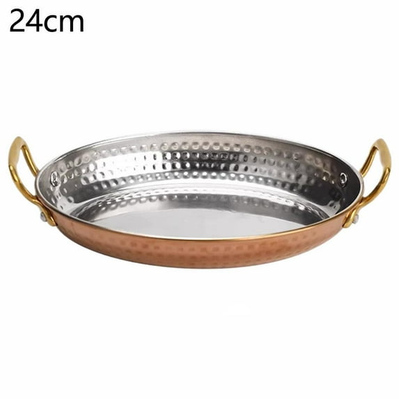 1Pc Steel Paella Pan Korean Seafood Rice Pans Non Stick Skille Gold ...