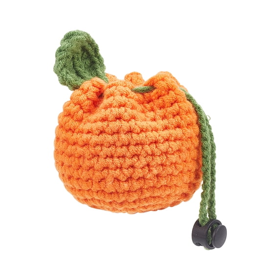 1Pc Tangerine Woolen Crochet Wallets Change Purse with Tags Orange 16cm ...
