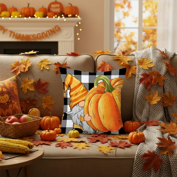 1Pc Thanksgiving Pillowcases 18x18 Inches, Soft Plush Faux Fur ...