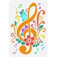 1Pc Treble Clef with Flower Drawing Stencil Template 11.7x8.3 inch for ...