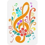 1Pc Treble Clef with Flower Drawing Stencil Template 11.7x8.3 inch for ...