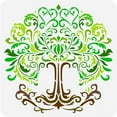 1Pc Tree of Life Stencil Damask Tree of Life Stencil Plastic Plant Tree ...