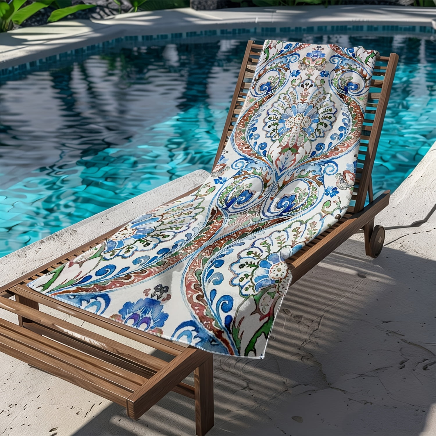 1Pc, Turkish style flower pattern 2D flat printing soft beach towel ...