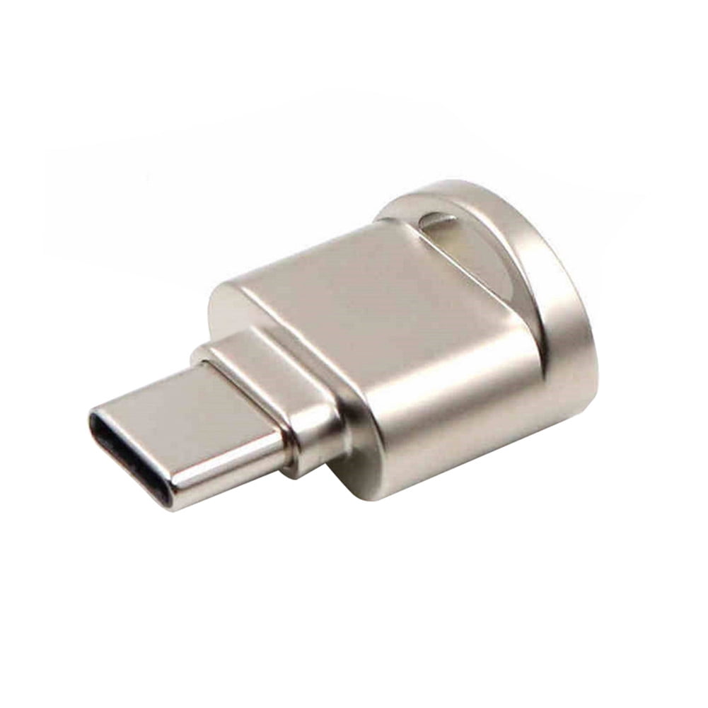 1Pc Type-C Card Reader, Mini Metal USB 3.1 Micro Secure Digital TF Memory Type-C Card Reader OTG ...