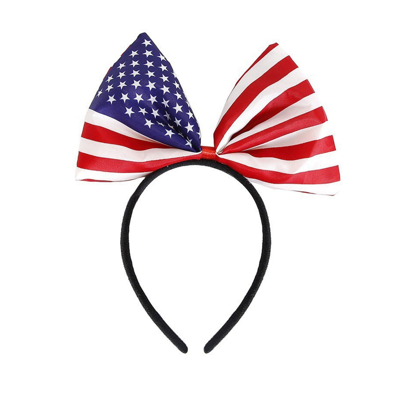 1Pc USA Flag Patriotic Headband, 3D Big Bow Knot Hair Accessories for ...