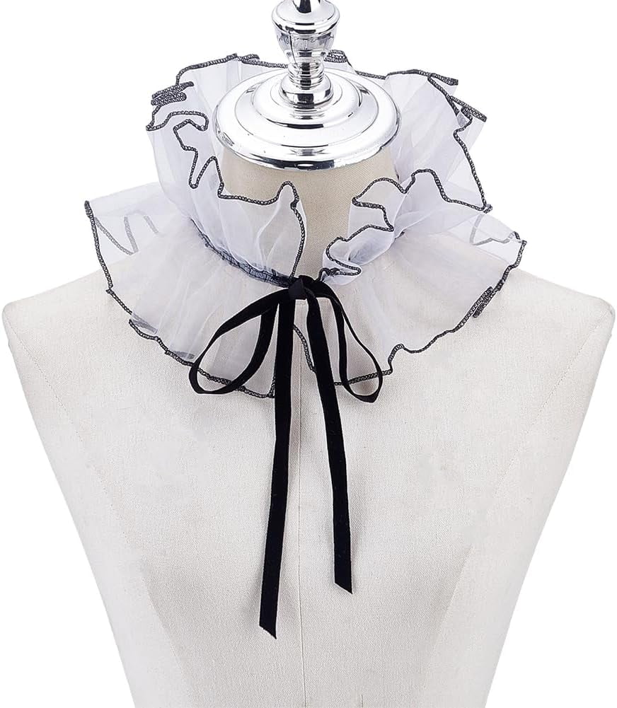 1Pc Vintage Organza Ruffled Collar Renaissance ruff collar Ruffled ...