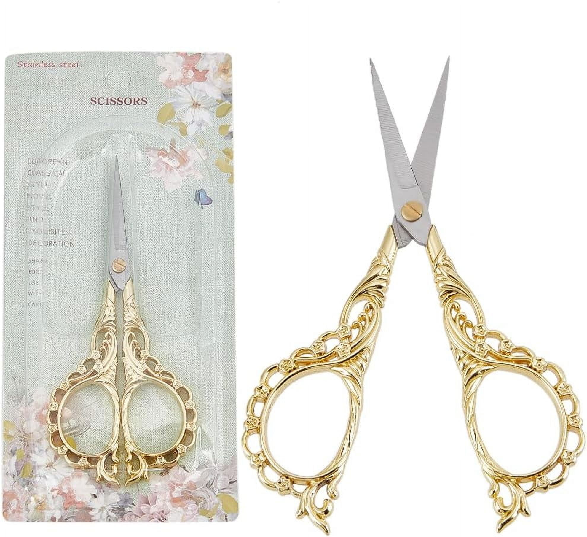 1Pc Vintage Sewing Scissors Embroidery Scissors Gold European Style ...