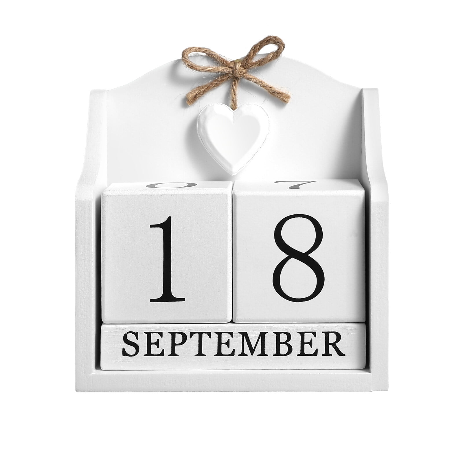 1Pc Vintage Wooden Calendar European Style Desktop Wood Blocks Rustic ...