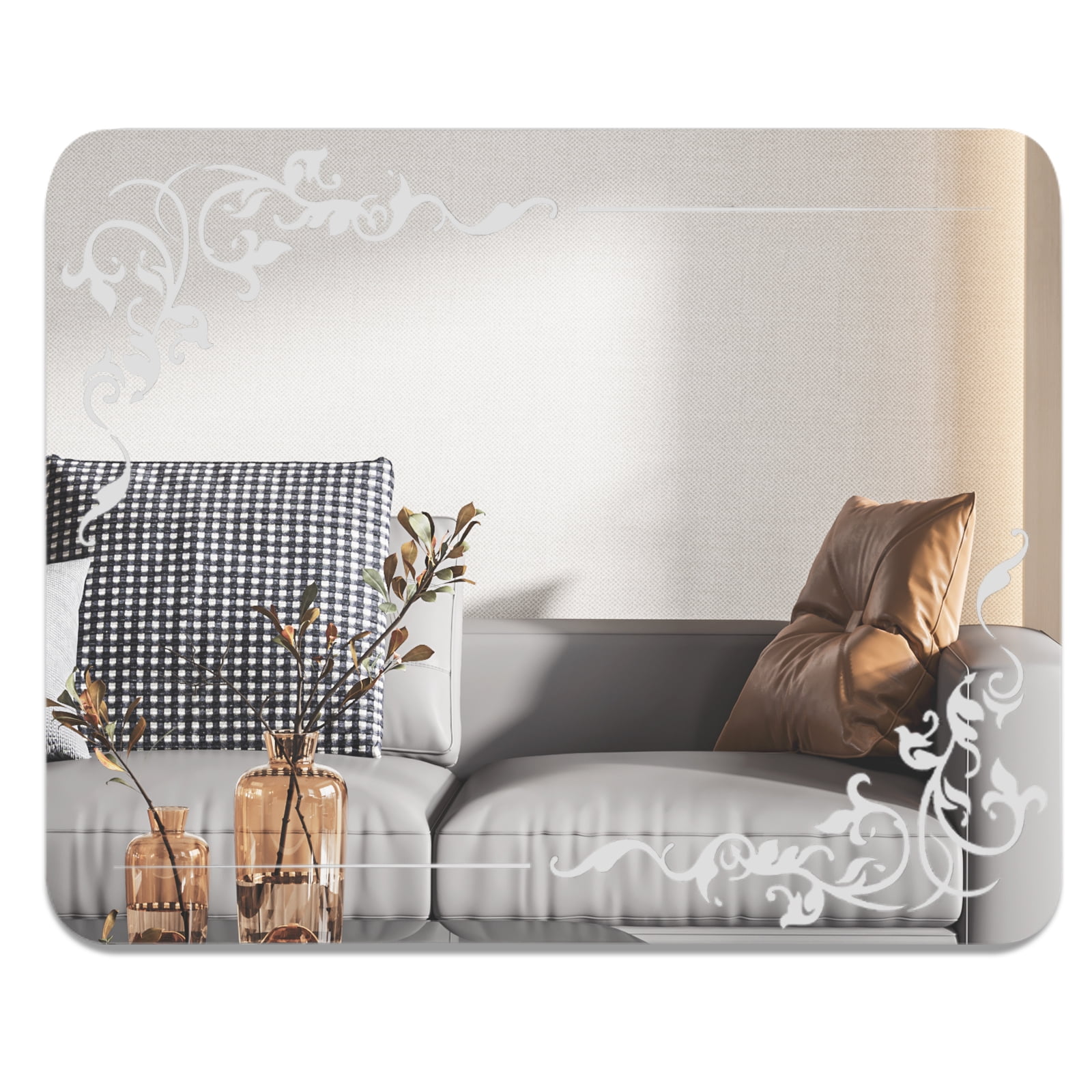 1Pc Wall Mirror Tiles Self Adhesive Acrylic Mirror Sheets Elegant Wall ...