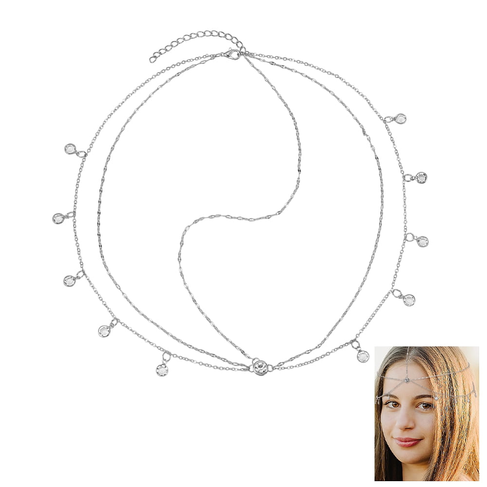 1Pc Wedding Headbands Chain Rhinestone Head Chain Bride Elegant ...