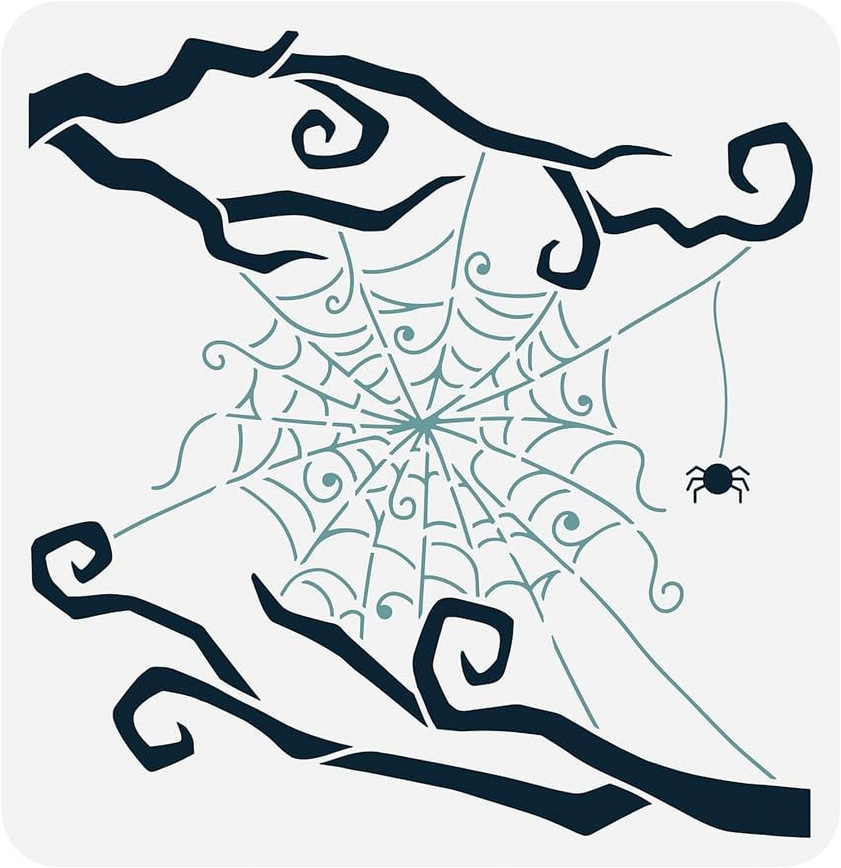 1Pc Whimsical Spider Web Stencil Reusable Spider Web Stencil Halloween ...