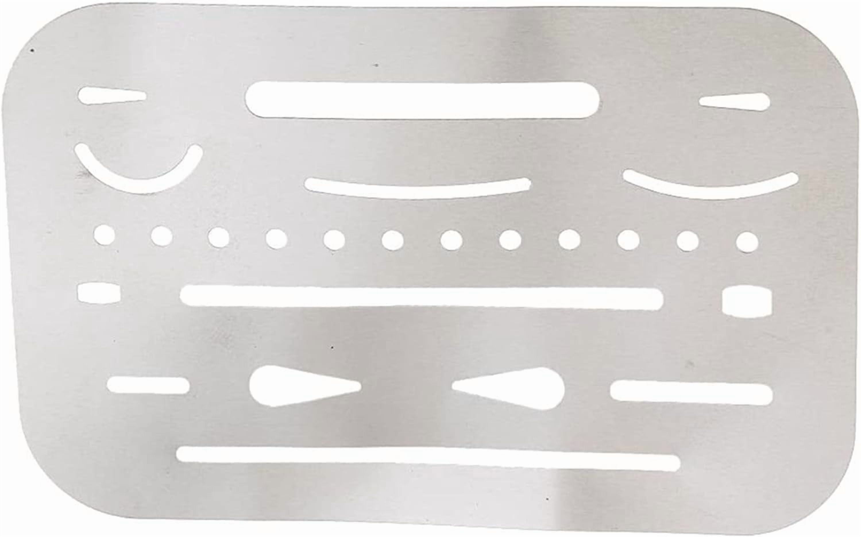 1Pc White 3.7''x2.4'' Stainless Steel Erasing Shield 26 Apertures ...