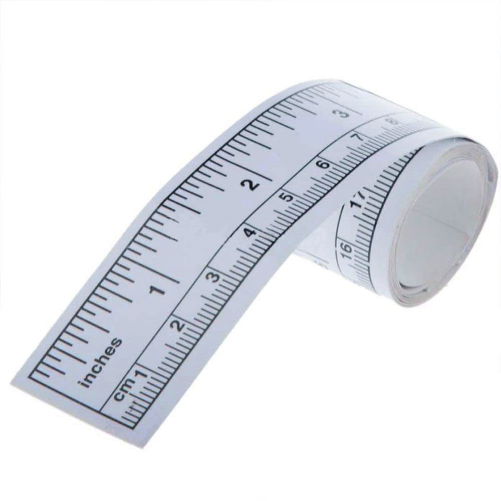 1Pc White Self-Adhesive Measuring Tape, Double Scale Stick on Workbench ...