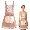 1Pc Women's Apron,Floral Kitchen Cooking Aprons,Rabbit Ear Strap Apron ...